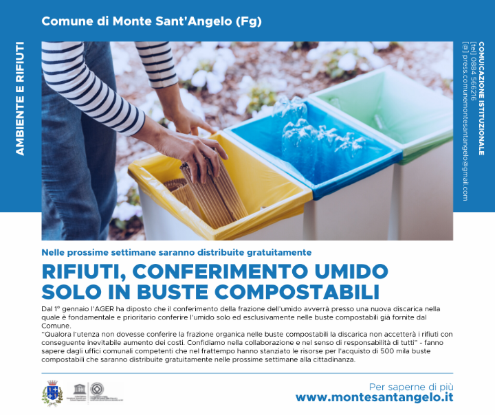 Rifiuti, conferimento umido solo in buste compostabili - Comune Monte ...